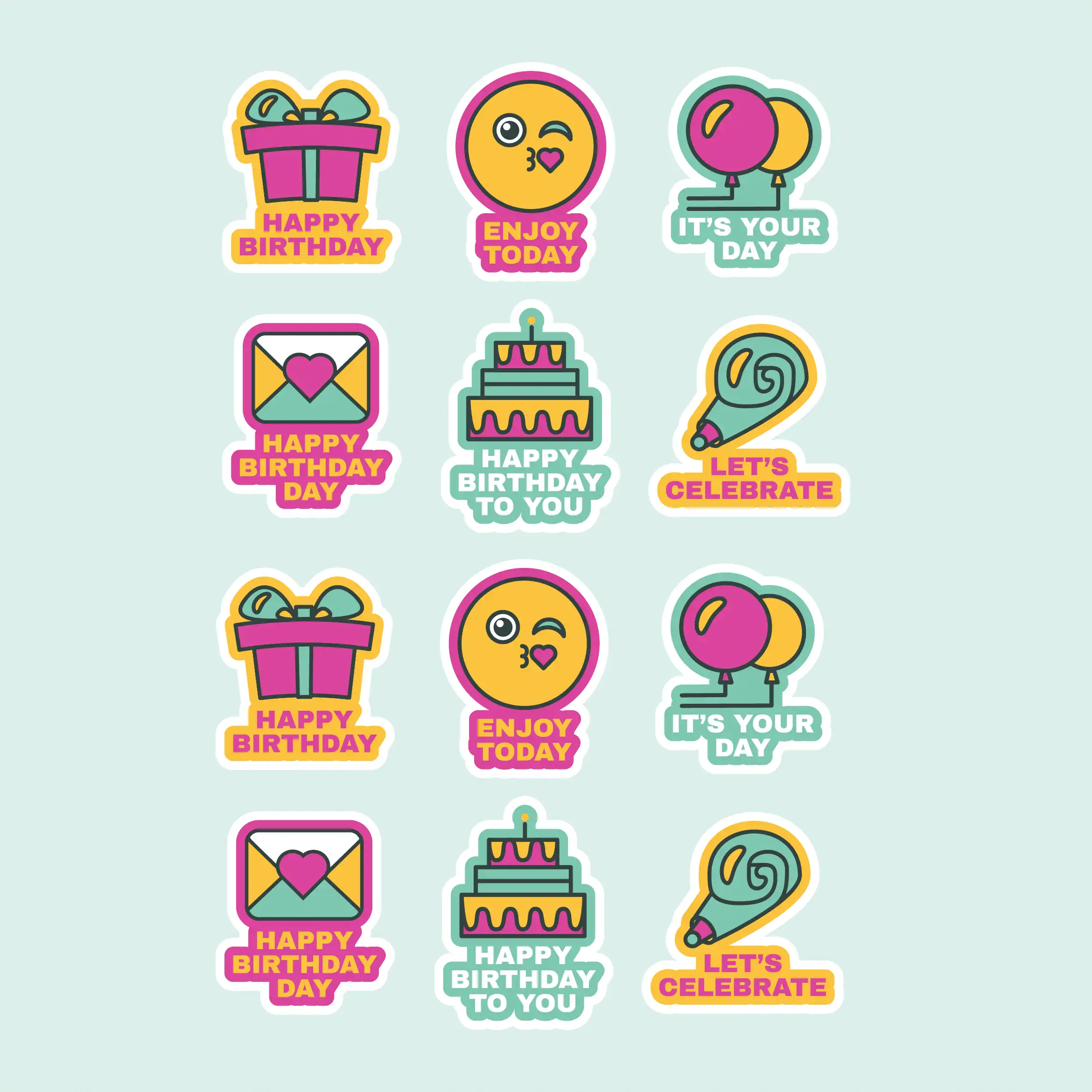 Happy Birthday Stickers