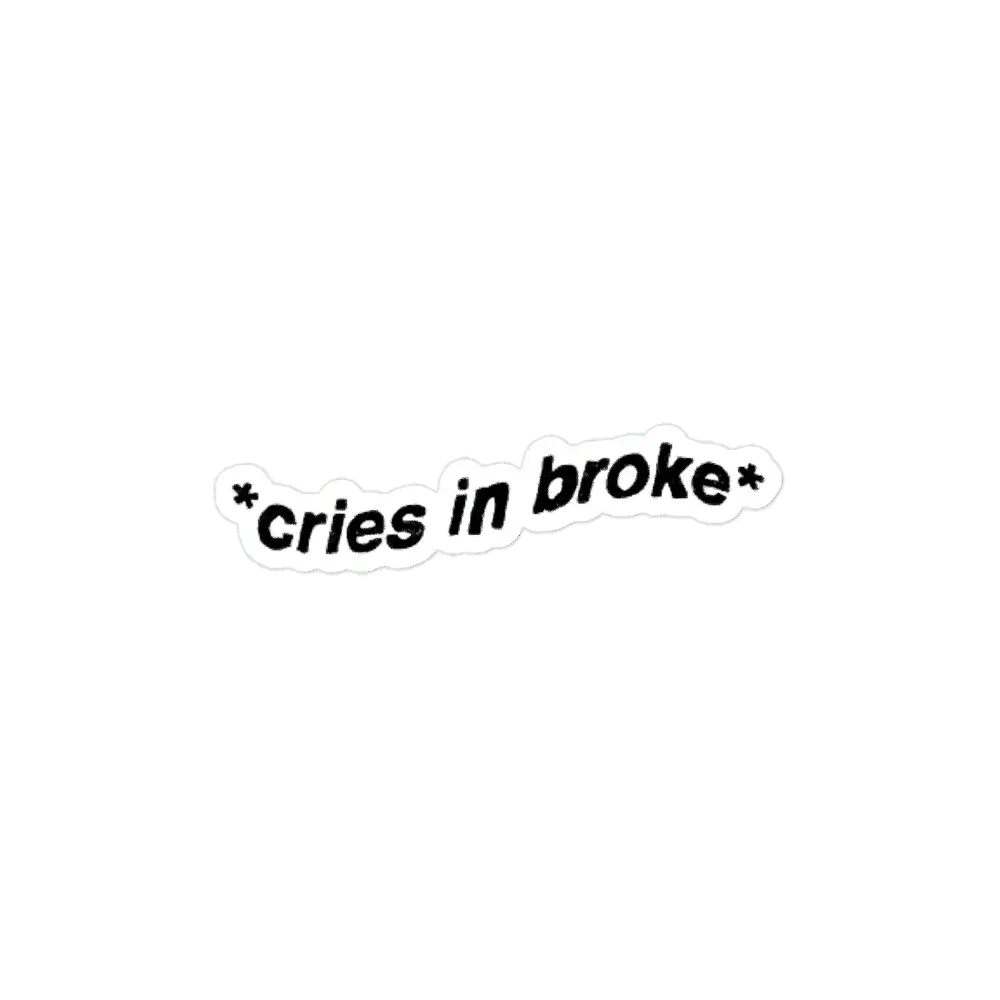 Cries in broke Sticker