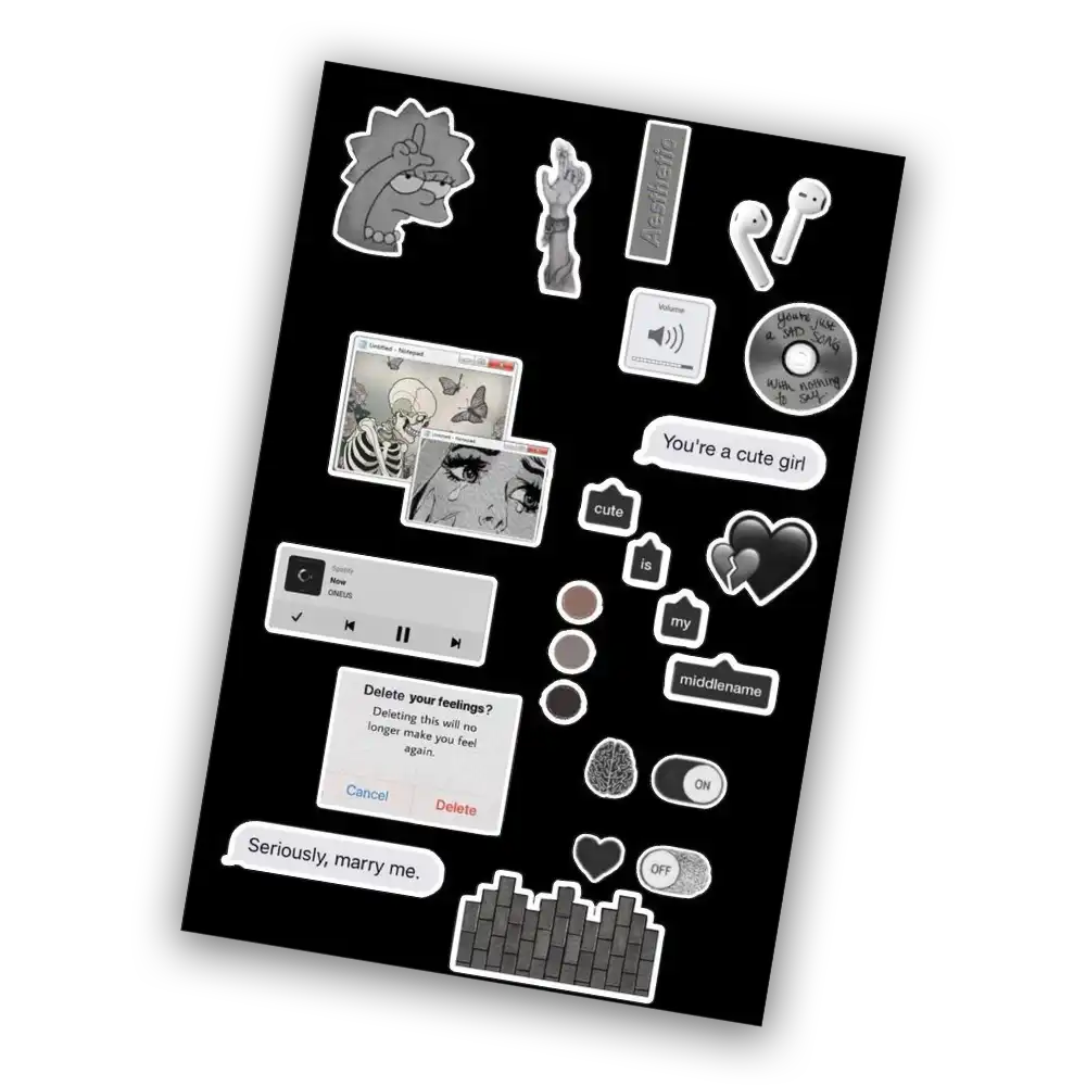 Black Aesthetic - Mini Sticker Sheet
