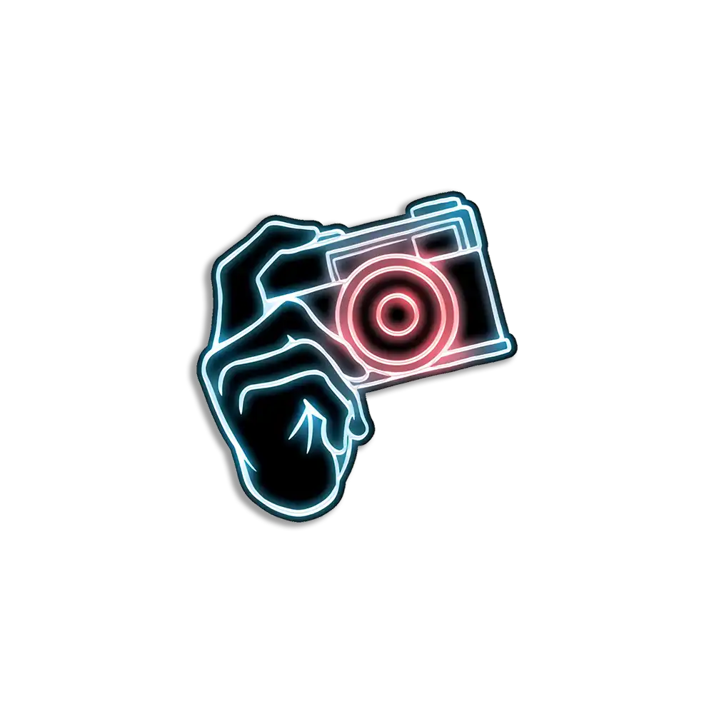 Neon Camera Shutter Sticker