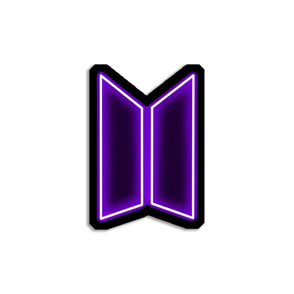 Neon BTS Logo Sticker