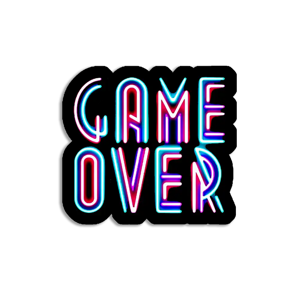 Neon Game Over Sign Sticker