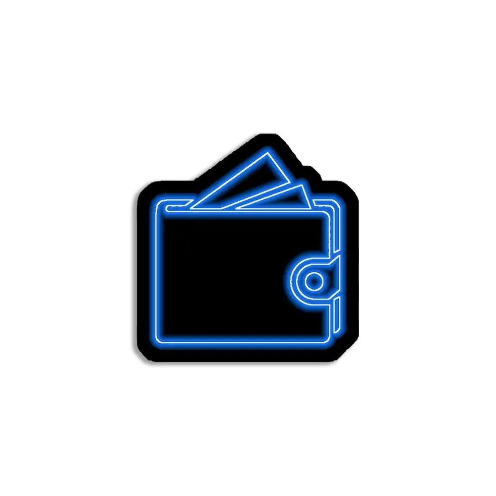 Neon Wallet Sign Sticker