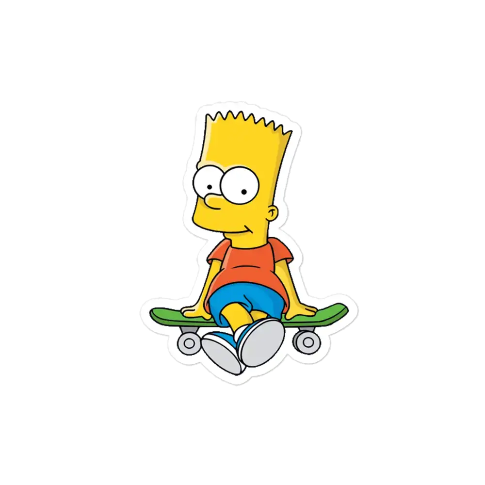 Bart Simpson Sitting on a Skate Sticker