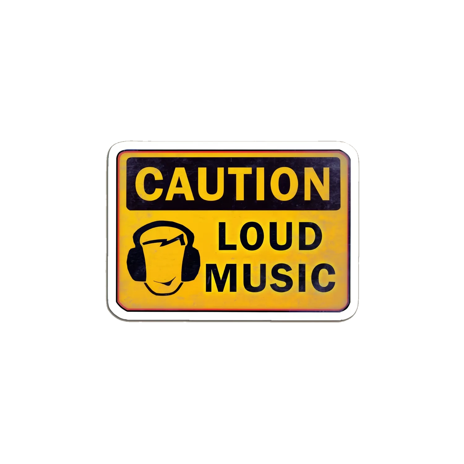 Caution Loud Music Warning Sign Sticker