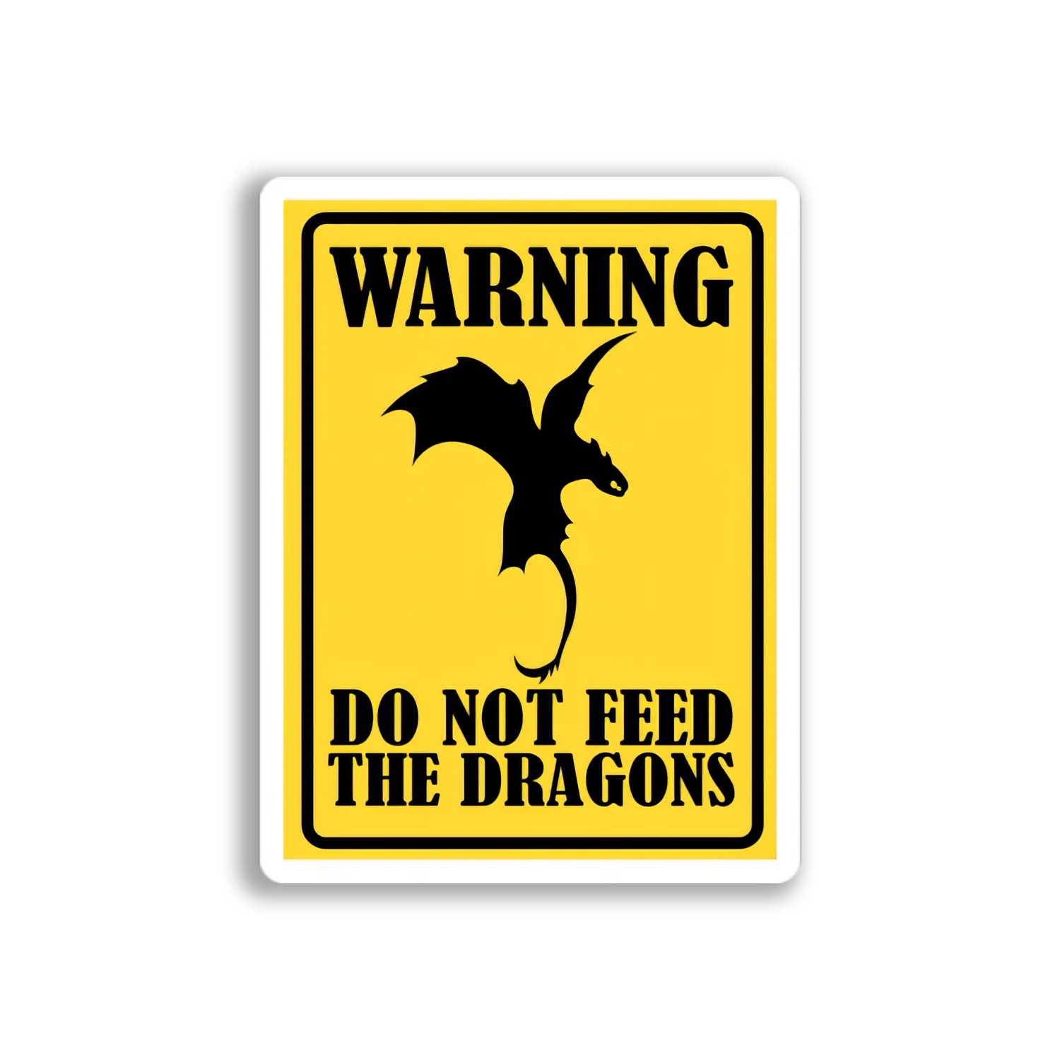 Dragon Warning Sign Sticker