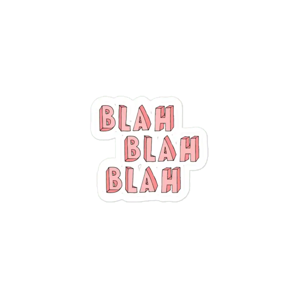 Blah Blah Blah Lettering Sticker