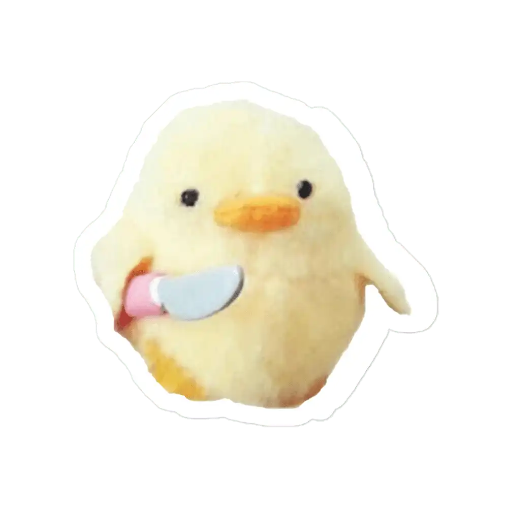 Chicken with a knife meme Sticker