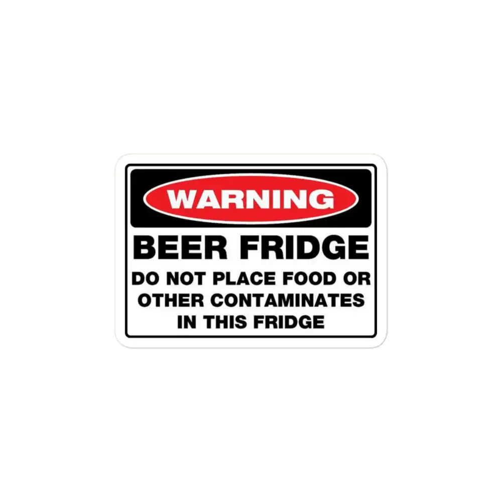Warning Beer Fridge - Contains Beer Sticker